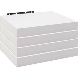 4er Set Wandregal Bücherregal Deko Wandablagen mdf Holz Hängeregal weiß 25x22.9x3.8cm - weiß - WOLTU