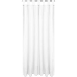 Bestlivings Blickdichte Weiße Gardine mit Schlaufen in 140x145 cm ( BxL ), in vielen Größen und Farben - Weiß