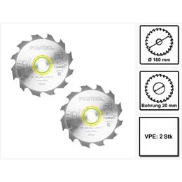 2x Panther Kreissägeblatt PW12 Holz 160 x 1,8 x 20 mm 160 mm 12 Zähne ( 2x 500460 ) hkc ts - FESTOOL