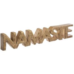Atmosphera - Wort zum Aufstellen Namaste - Mangoholz - 54x10 cm Kastanienbraun