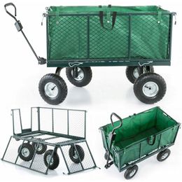 TRIZERATOP Bollerwagen, Faltwagen, Transportkarre, faltbar mit Metallwänden bis 450 kg
