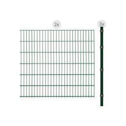 Arvotec Doppelstabmattenzaun ESSENTIAL 123 zum Einbetonieren, (Set), Zaunhöhe 123 cm, Zaunlänge 2 - 60 m, grün
