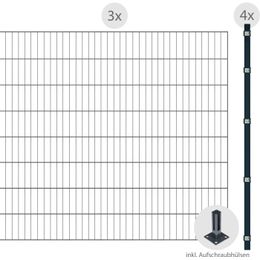 Arvotec Einstabmattenzaun ESSENTIAL 160 zum Aufschrauben, (Set), Zaunhöhe 160 cm, Zaunlänge 2 - 60 m, grau