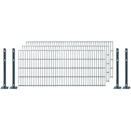Arvotec Doppelstabmattenzaun EASY 83 zum Aufschrauben, (Set), Zaunhöhe 83 cm, Zaunlänge 2 - 60 m, grau