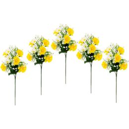 Kunstblume Osterglocken Margeriten Zweig, I.GE.A., Höhe 55 cm, 5er Set Gänseblümchen Narzissen Osterdeko Frühjahrsblumen für Vasen, gelb