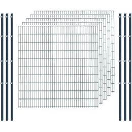 Arvotec Doppelstabmattenzaun ESSENTIAL 203 zum Einbetonieren, (Set), Zaunhöhe 203 cm, Zaunlänge 2 - 60 m, grau