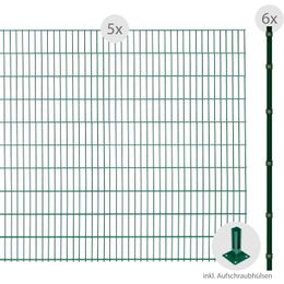 Arvotec Doppelstabmattenzaun ESSENTIAL 203 zum Aufschrauben, (Set), Zaunhöhe 203 cm, Zaunlänge 2 - 60 m, grün