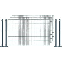 Arvotec Doppelstabmattenzaun EASY 123 zum Aufschrauben, (Set), Zaunhöhe 123 cm, Zaunlänge 2 - 60 m, grau