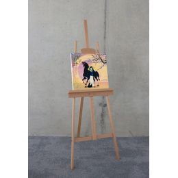 Komar Leinwandbild Keilrahmenbild - Mulan with Kahn - Größe 40 x 40 cm, Disney (1 St), bunt