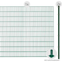 Arvotec Doppelstabmattenzaun ESSENTIAL 203 zum Aufschrauben, (Set), Zaunhöhe 203 cm, Zaunlänge 2 - 60 m, grün