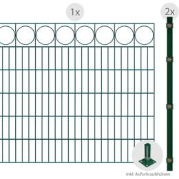 Arvotec Doppelstabmattenzaun ESSENTIAL 120 zum Aufschrauben "Ring" mit Zierleiste, (Set), Zaunhöhe 120 cm, Zaunlänge 2 - 60 m, grün