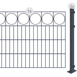 Arvotec Doppelstabmattenzaun EASY 80 zum Aufschrauben "Ring" mit Zierleiste, (Set), Zaunhöhe 80 cm, Zaunlänge 2 - 60 m, grau