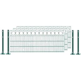 Arvotec Doppelstabmattenzaun EASY 80 zum Aufschrauben "Ring" mit Zierleiste, (Set), Zaunhöhe 80 cm, Zaunlänge 2 - 60 m, grün