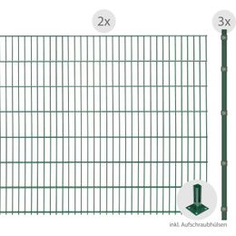 Arvotec Doppelstabmattenzaun ESSENTIAL 143 zum Aufschrauben, (Set), Zaunhöhe 143 cm, Zaunlänge 2 - 60 m, grün