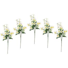 Kunstblume Margeritenzweig, I.GE.A., Höhe 63 cm, 5er Set Narzisse künstliche Blume Ostern Seidenblume Frühjahrsdeko, weiß
