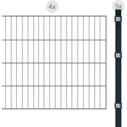 Arvotec Einstabmattenzaun ESSENTIAL 80 zum Einbetonieren, (Set), Zaunhöhe 80 cm, Zaunlänge 2 - 60 m, grau