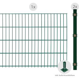 Arvotec Doppelstabmattenzaun ESSENTIAL 83 zum Aufschrauben, (Set), Zaunhöhe 83 cm, Zaunlänge 2 - 60 m, grün