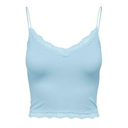 Only Spitzentop ONLVICKY LACE SEAMLESS CROPPED TOP, blau