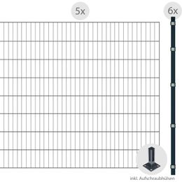 Arvotec Einstabmattenzaun ESSENTIAL 160 zum Aufschrauben, (Set), Zaunhöhe 160 cm, Zaunlänge 2 - 60 m, grau