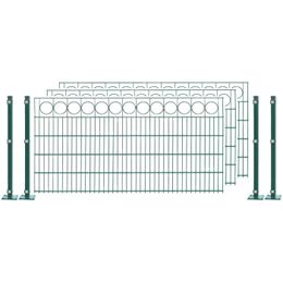 Arvotec Doppelstabmattenzaun EASY 100 zum Aufschrauben "Ring" mit Zierleiste, (Set), Zaunhöhe 100 cm, Zaunlänge 2 - 60 m, grün