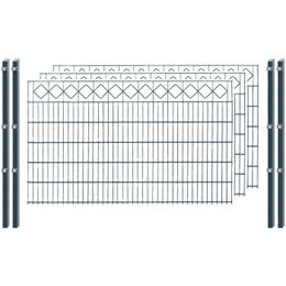 Arvotec Doppelstabmattenzaun EXCLUSIVE 120 zum Einbetonieren "Karo" mit Zierleiste, (Set), Zaunhöhe 120 cm, Zaunlänge 2 - 60 m, grau
