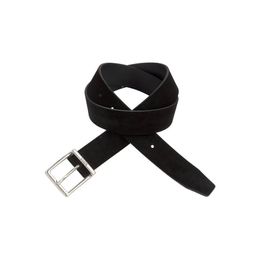 BOSS Ledergürtel aus Veloursleder mit dezenter Logo-Dornschließe, schwarz