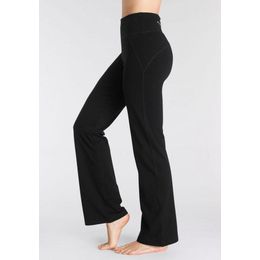 Vivance active Jazzpants -Sporthose mit breitem Bündchen, schwarz