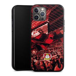 DeinDesign iPhone 12 Pro Handy Silikon H&uuml;lle Case schwarz Handyh&uuml;lle Merchandise Bayer 04 Leverkusen Official Licensed Product