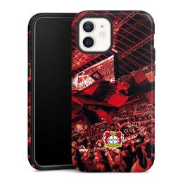 DeinDesign iPhone 12 mini Handy Panzer Handyh&uuml;lle robuste Outdoor H&uuml;lle Schutzh&uuml;lle gl&auml;nzend Merchandise Bayer 04 Leverkusen Official Licensed Product Tough Case