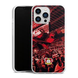 DeinDesign iPhone 13 Pro Handy Silikon H&uuml;lle Case wei&szlig; Handyh&uuml;lle Merchandise Official Licensed Product Bayer 04 Leverkusen Silikon Case