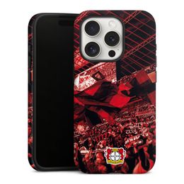 DeinDesign iPhone 15 Pro Handy Panzer Handyh&uuml;lle robuste Outdoor H&uuml;lle Schutzh&uuml;lle matt Merchandise Official Licensed Product Bayer 04 Leverkusen Tough Case