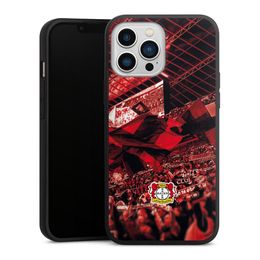 DeinDesign iPhone 13 Pro Max Handy Premium Silikon H&uuml;lle Handyh&uuml;lle schwarz Case Merchandise Official Licensed Product Bayer 04 Leverkusen Silikon Premium Case