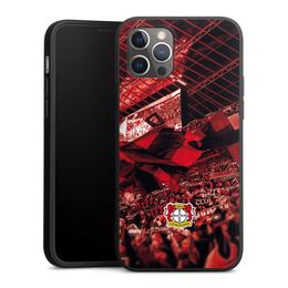 DeinDesign iPhone 12 Pro Handy Premium Silikon H&uuml;lle Handyh&uuml;lle schwarz Case Merchandise Official Licensed Product Bayer 04 Leverkusen Silikon Premium Case