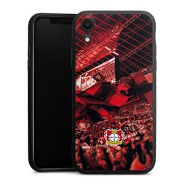 DeinDesign iPhone Xr Handy Premium Silikon H&uuml;lle Handyh&uuml;lle schwarz Case Merchandise Official Licensed Product Bayer 04 Leverkusen Silikon Premium Case