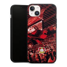 DeinDesign iPhone 14 Handy Premium Silikon H&uuml;lle Handyh&uuml;lle schwarz Case Merchandise Official Licensed Product Bayer 04 Leverkusen Silikon Premium Case
