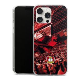 DeinDesign iPhone 15 Pro Max Handy Silikon H&uuml;lle Case transparent Handyh&uuml;lle Merchandise Official Licensed Product Bayer 04 Leverkusen Silikon Case