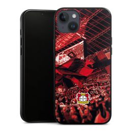 DeinDesign iPhone 14 Plus Handy Silikon H&uuml;lle Case schwarz Handyh&uuml;lle Merchandise Official Licensed Product Bayer 04 Leverkusen