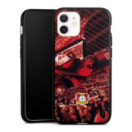 DeinDesign iPhone 12 mini Handy Silikon H&uuml;lle Case schwarz Handyh&uuml;lle Merchandise Bayer 04 Leverkusen Official Licensed Product