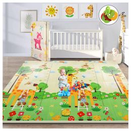 Jioson Spielmatte Krabbelmatte Spielmatte Babymatte Faltbar klappbar Wasserdicht (Babyspielbogen 200 cm x 180 cm x 1 cm (1 * Babymatte