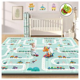 Avisto Spielmatte Baby Spielteppich faltbar doppelseitig Krabbelmatte tragbar babymatte (Babyspielbogen 200 cm x 180 cm x 1 cm (1 * Babymatte