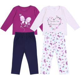 Sarcia.eu Schlafanzug 2 x Violette Pyjama/Schlafanzug mit Schmetterlingen 2-3 Jahre