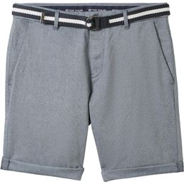 Tom Tailor Chino-Shorts, Gürtel, Eingrifftaschen, für Herren, blau, 31