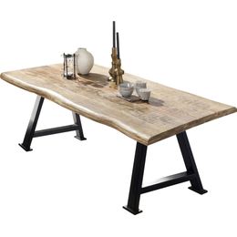 Esstisch Sit Tische Gr. B/H/T: 160 cm x 76 cm x 90 cm, 160 x 90 cm, beige (natur, antikschwarz, natur) Esstische rechteckig
