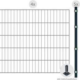 Arvotec Einstabmattenzaun ESSENTIAL 100 zum Aufschrauben, (Set), Zaunhöhe 100 cm, Zaunlänge 2 - 60 m, grau