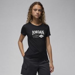 Jordan T-Shirt mit schmaler Passform und Grafik für Damen - Schwarz