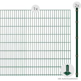 Arvotec Doppelstabmattenzaun ESSENTIAL 163 zum Aufschrauben, (Set), Zaunhöhe 163 cm, Zaunlänge 2 - 60 m, grün