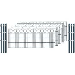 Arvotec Doppelstabmattenzaun EXCLUSIVE 80 zum Einbetonieren "Ring" mit Zierleiste, (Set), Zaunhöhe 80 cm, Zaunlänge 2 - 60 m, grau