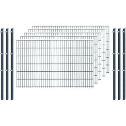 Arvotec Doppelstabmattenzaun EXCLUSIVE 123 zum Einbetonieren, (Set), Zaunhöhe 123 cm, Zaunlänge 2 - 60 m, grau