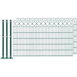 Arvotec Doppelstabmattenzaun EASY 120 zum Aufschrauben "Karo" mit Zierleiste, (Set), Zaunhöhe 120 cm, Zaunlänge 2 - 60 m, grün