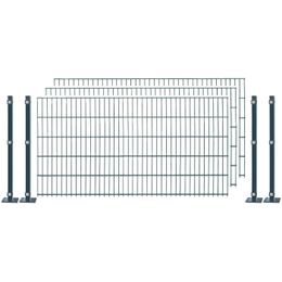 Arvotec Doppelstabmattenzaun EASY 103 zum Aufschrauben, (Set), Zaunhöhe 103 cm, Zaunlänge 2 - 60 m, grau